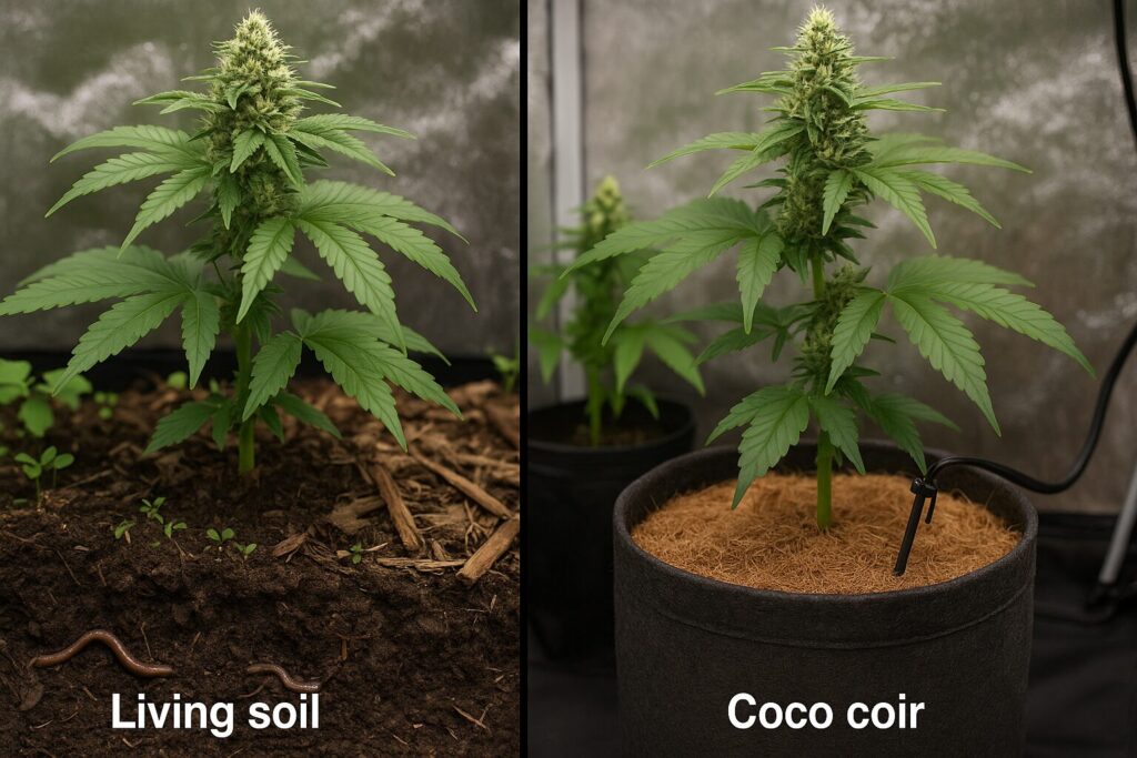 Coco Coir vs living Soil Growing Guide: Complete Comparison